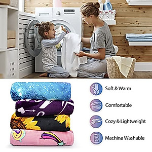 Levens Skull Blanket Gifts for Women Girls Boys, Beautiful Flowers Plants Decoration for Home Bedroom Lounge Office, Soft Comfortable Fluffy Lightweight Throw Plush Blankets 50"x60"