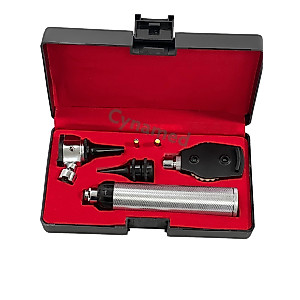 Student Home Use Excellent Otoscope Kit Set Led Otoscope 3.5v Black with Hard Case Plus Extra Replacement Bulb Plus Specula Cynamed