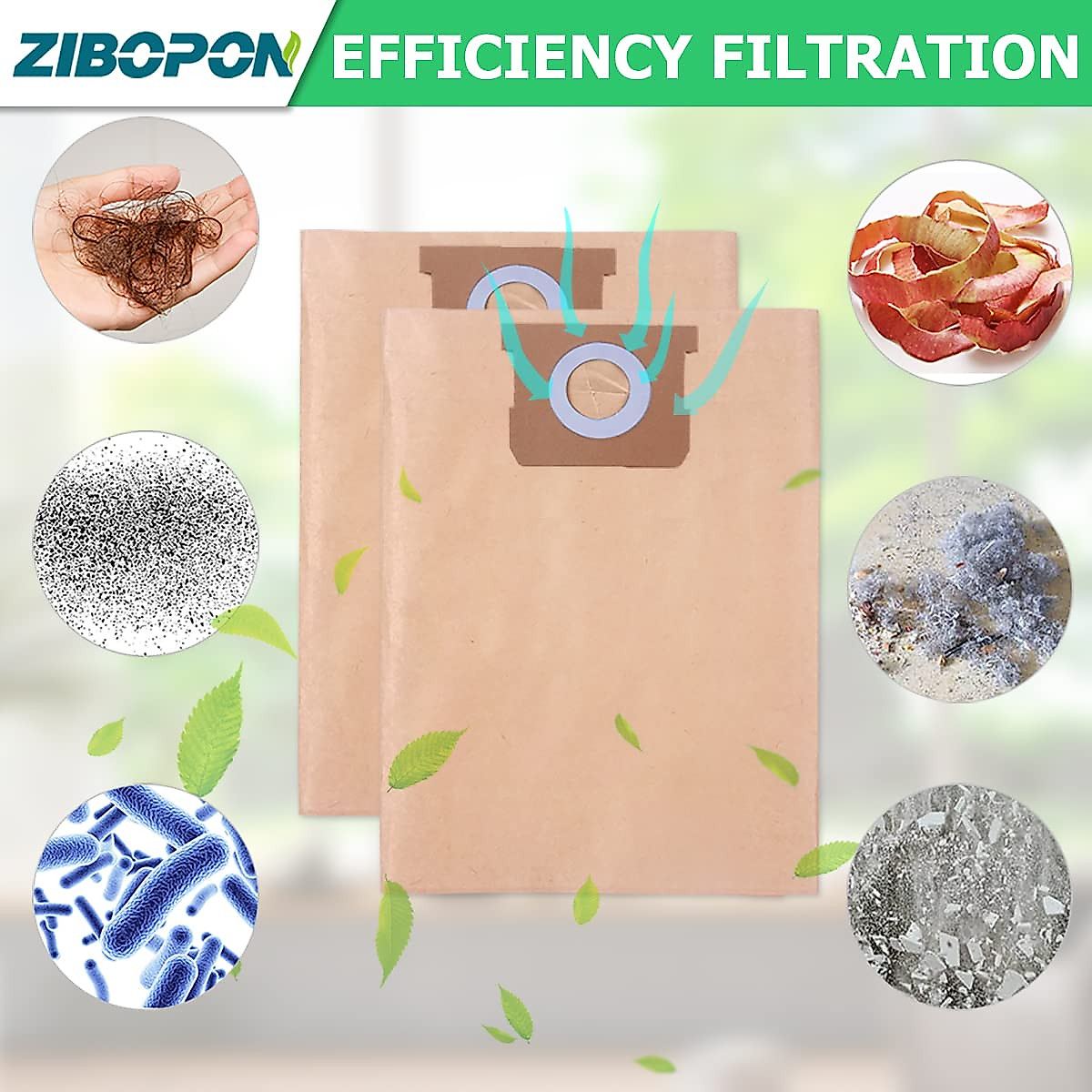 5 Pack DXVA19-4101 Replacement Filter Bags for DEWALT 6-10 Gallon Wet/Dry Vacuum Models DXV06P, DXV09P, DXV10P, DXV10S