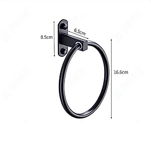 VEMMIO Towel Ring Black Hand Towel Rings Holder Aluminum Round Bar Washroom Wall Mounted Bath Hanger Rack Shelf Bathroom Accessories
