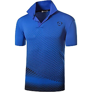 Sportides Men's Short Sleeve Sport Polo T-Shirts LSL195 Blue XXL
