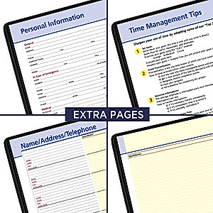AT-A-GLANCE 2023 Monthly Planner, QuickNotes, 7" x 8-3/4", Medium, Monthly Tabs, Pocket, Black (760805)