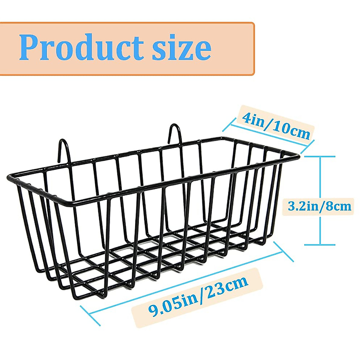 Jnnzzggu 3 Pack Wire Baskets,Wall Grid Panel Hanging Wire Basket,Wall Storage and Display Basket for Cabinet & Pantry Organization and Kitchen,Bathroom,Bedroom Storage