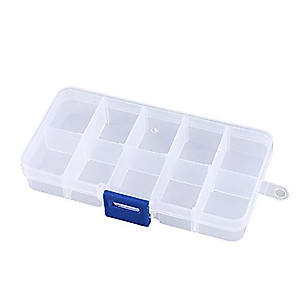 Tatoonly Superjiuex 10 Compartment Slots Cells Portable Tool Box Electronic Parts Screw Beads Ring Jewelry Plastic Storage Box Container Holder