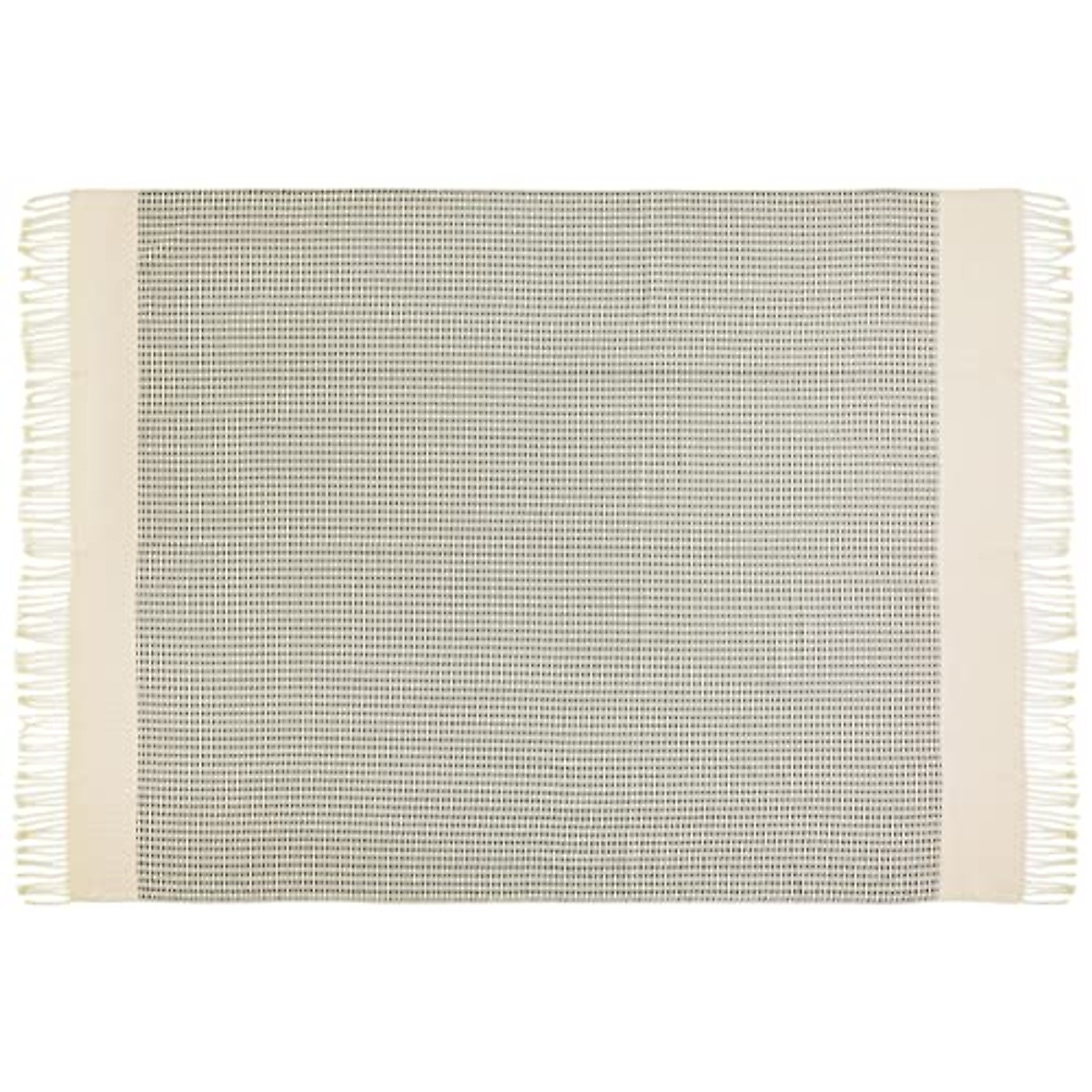 Amazon Aware Woven Cotton Throw Chevron Block Blanket - 60 x 80-Inch , Natural/Balsam Green