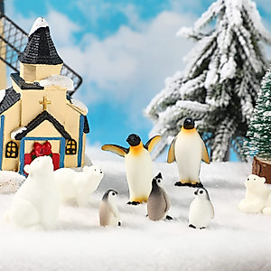 16 Pcs Polar Animals Figurines Antarctic Animals Set Plastic Arctic Animals Toys with White Bear Penguin Figurines Whale Seal Wolf Cat Figures for Over 6 Aged Kid Adult Party Favor(Vivid Style)
