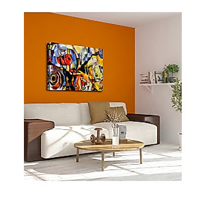 IPIC - A bouquet of beautiful flowers, oil painting in Picasso style. Giclee Print on Canvas Wall Art for Home Decor. 36x24