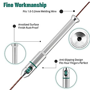 TIG Pen TIG Welding Wire Feed Pen, Finger Feeder Welding Stick Rod Holder Filler, Comfortable Grip Welder Equipment Accessories, for 1.0-3.2mm Welding Wire, Silver
