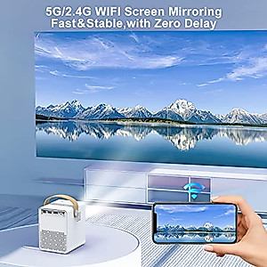 Projector with 5G WiFi and Bluetooth, GUSOYO DX3 Native 1080P Projector, 12000L Portable Outdoor Movie Projector Support 4K Home Theater, Mini Projector Compatible with iOS/Android/PS5/HDMI/TV Stick