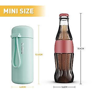 Exllena Mini Water Bottle 5oz, Small Insulated Water Bottle for Hot&Cold Drinks, Small Thermos with Carry Handle - 100% Leakproof Perfect for School, Travel...(Mint)