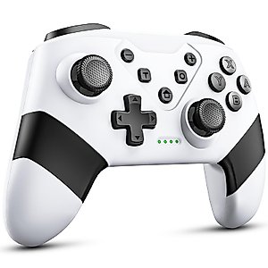 Switch Controller, Wireless Switch Controller for Switch/Switch Lite/Switch OLED, Extra Switch Controller with Paddles, Programmable Switch Remote Control with Back Buttons,Wake-up,Turbo-White
