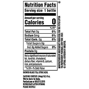 Pure Leaf Iced Tea, Unsweetened Black Tea, 18.5 Oz Bottles (12 Pack)