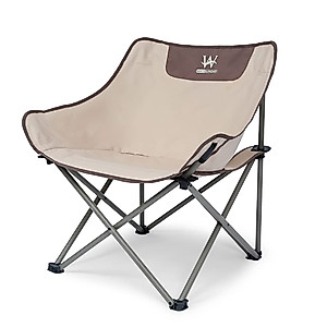 Whitsunday outdoor foldable camping chair with built-in side pocket (1, Ivory)