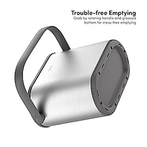 QUALIAZERO Multi-Purpose Countertop Compost Bin | 4L / 1 Gal Stainless Steel Slim Shape | Trash Can with Gray Lid | 1PC (4L / 1 Gal, Gray)