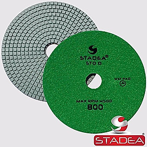 Stadea PPW252B Diamond Polishing Pad 7 Inch Grit 100 For Marble Concrete Stones Terrazzo Granite Floor Polishing