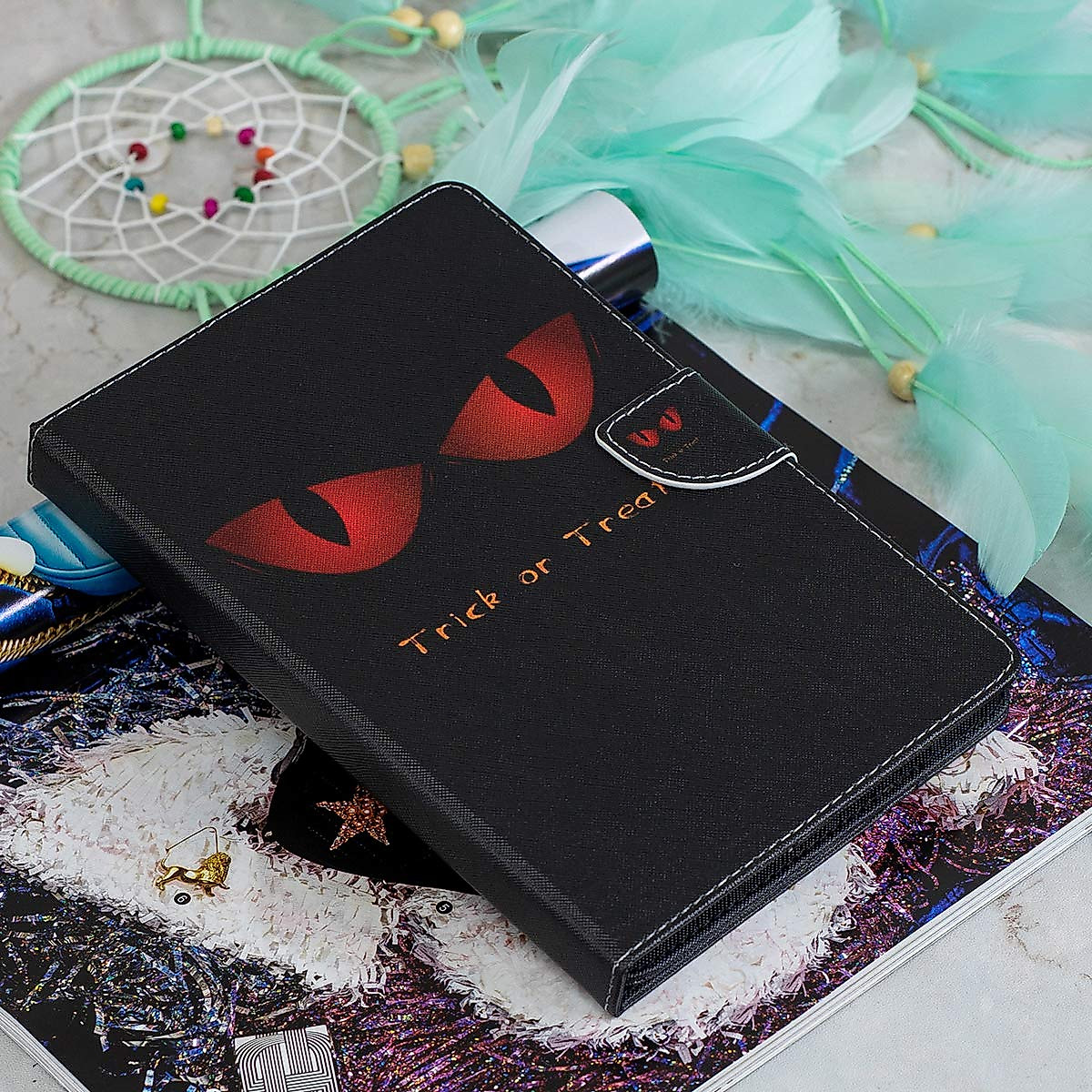 Universal Case for 9-10.5'' Tablet, CozyULF Colorful Wallet Stand Case for iPad 9.7/10.2/10.5, Galaxy Tab 9.6 9.7 10.1 10.4 10.5, Amazon Fire HD 10 Other 9-10.5 inch Models - Trick Or Treat