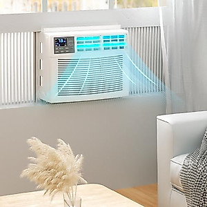 Magshion 8000 BTU Window Air Conditioner with Remote & App Control, 6 Modes – Cool, Dry, Auto-Restart, Fan, Sleep, Cools Rooms up to 350 Sq. Ft., Quiet AC Unit with Easy Install Kit