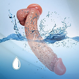12.5 Inch XL Realistic Dildos Small Glans Extra Long Life Like Skin, Dual Density Silicone Fat Huge Dildo with Big Suction Cup, Giant Product Thick Large Toy for Women Fake Penis