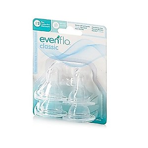 Evenflo CustomFlow Classic Silicone Nipples, Medium Flow (3-6 months) 4 ea (Pack of 2)