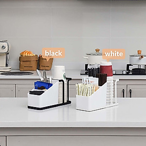 BunnyCare Coffee & Tea Station Organizer,Coffee Station Organizer,Tea Bag Organizer,Coffee Pod Holder,Paper Cups Holder,Condiment Organizer For Kitchen,Bathroom Counter,Coffee Bar (Black)