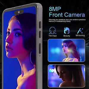 Naroote Unlocked Smartphones, 6.7 Inch Black 4G Smartphones for Daily Use (Black)