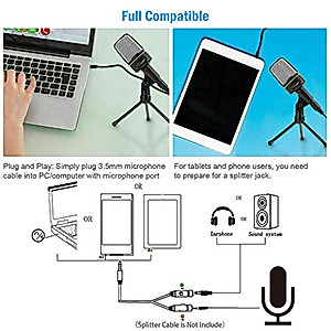 RTBBYU Desktop Wired Microphone Laptop Computer Adjustable Tripod Microphone Online Chatting Live Streaming Mic