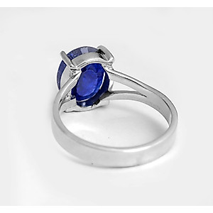 5.10 Carat Natural Blue Sapphire Gemstone 925 Sterling Silver Handmade Engagement Wedding Ring Gemstone bezel Set Handmade Rings Mother's Day Gift