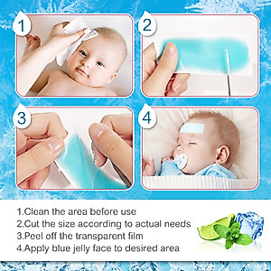 20 Sheets Fever Patches for Kids - Hot Weather Cooling Gel Patches for Adults - Headache Patches - Forehead Fever Cool Pads - Cooling & Pain Relief
