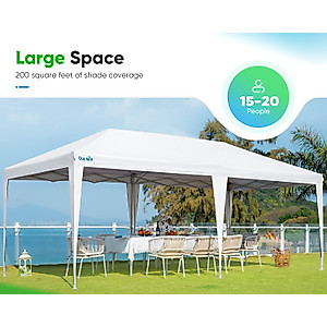 Quictent 10x20ft Easy Pop up Canopy Tent Instant Canopy Shelter Waterproof with Roller Bag (White)
