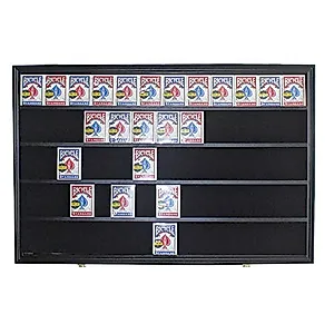 DisplayGifts Playing Card Display Case Frame Holds 60 Decks Collectible Poker Cards Only Acrylic Door UV Protection Black