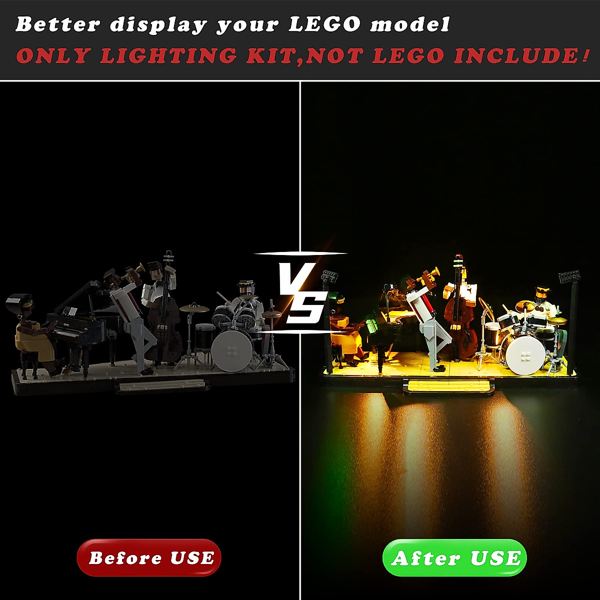 Xunsan LED Light Kit for Lego Jazz Quartet 21334 Building Blocks, Lighting Kit Designed for Lego 21334 Set, Standard Version - NOT Included Lego Model