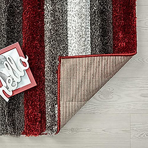 LUXE WEAVERS Lantanas Collection 7119 Red 8x10 Modern Geometric Area Rug