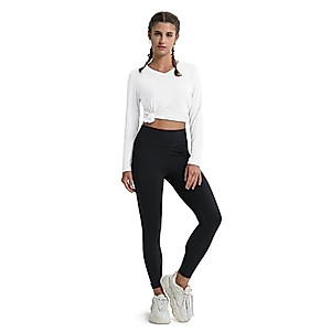 MAGCOMSEN Women's UPF 50+ Long Sleeve Tops Dry Fit UV Protection Shirts Sweat Wicking Athletic Tees for Summer White, M