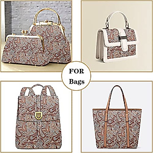 Picheng Paisley Flower Faux Leather Sheets: Paisley Cashew Flower Faux Leather Rolls 13.8"X53"(35cmX135cm) PU Solid Faux Leather Sheet for Making Crafts, Sewing DIY Projects (Paisley Flower-F)