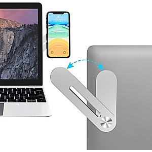 adjustable laptop phone holder magnetic - Premium Aluminum Adjustable Laptop Extension Holder Slim Portable Foldable Side Mount Clip Stand for smart Cell Phone Computer Laptop Extension Bracket