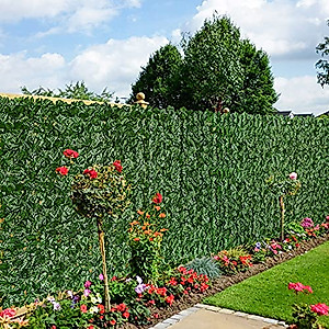 DearHouse Artificial Ivy Privacy Fence Wall Screen, 117.9x59 inch Artificial Hedges Fence and Faux Ivy Maple Leaf Decoration for Outdoor Garden Decor