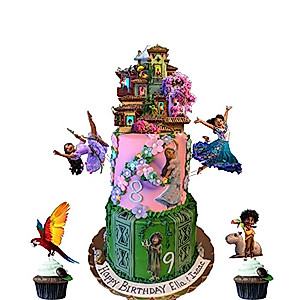 6Pcs Acrylic Magic Movie Encanto Happy Birthday Cake Toppers, Encanto Cake Toppers Decorations, Encanto Birthday Party Supplies