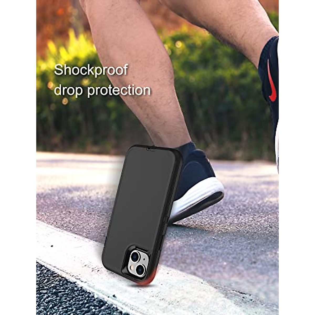 MXX Heavy Duty Case for iPhone 14 Plus, with Tempered Glass Screen Protector,Camera Lens Protector 3-Layer Full Body Protection Cover Shockproof DustProof, for 6. 7 inch 2022 (Black)