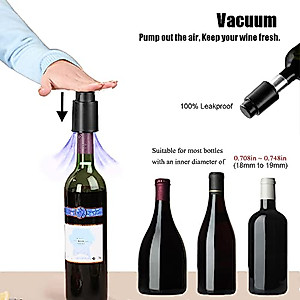 Wine Stoppers, Vacuum Wine Bottle Stoppers 4 Pack, Reusable Bottle Stoppers with Time Scale Record, Universal Wine Preserver, Wine Saver Wine Corks Wine Closer Wine Keeper Gifts for Wine Lovers