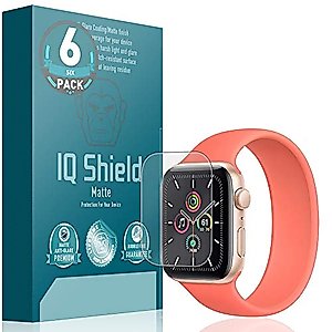 IQ Shield Matte Screen Protector Compatible with Apple Watch SE (40mm)(6-Pack) Anti-Glare Anti-Bubble Film