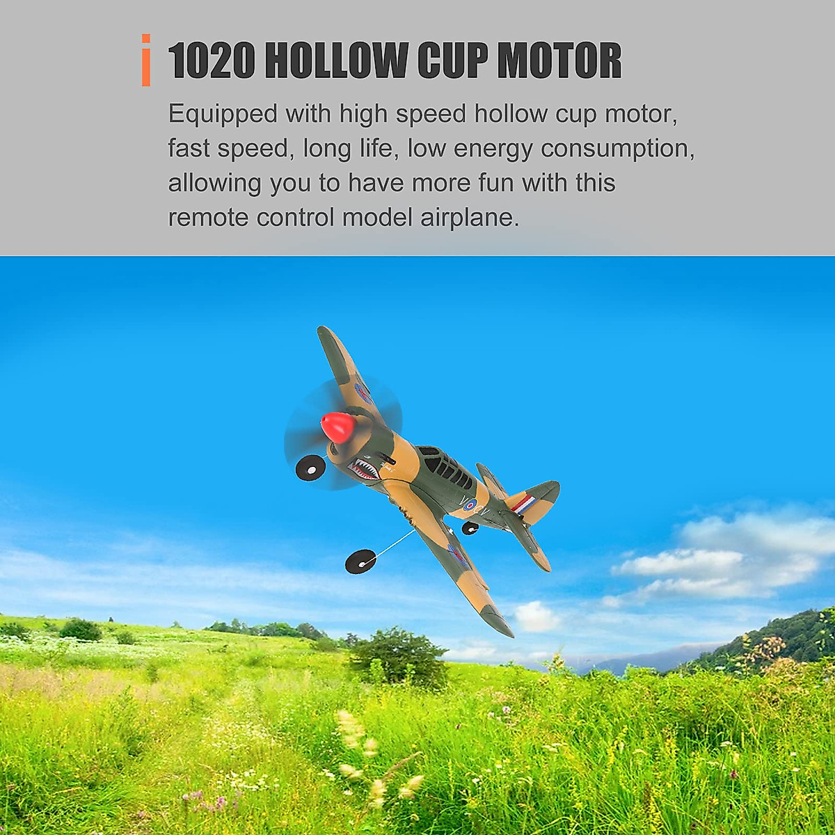 GoolRC RC Plane, WLtoys XK A220-P40 Remote Control Airplane, 2.4Ghz 4 Channel RC Aircraft Fighter with 6 Axis Gyro, 3D/6G Mode, Easy & Ready to Fly for Adults and Beginners