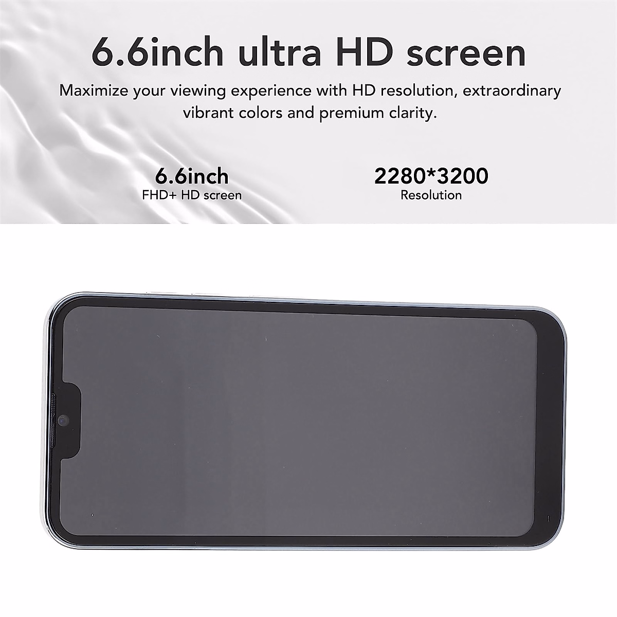 Yunseity I14 Promax Unlocked Cell Phone,6.6in HD Screen 3G Unlocked Smartphone for Android 10,4GB 64GB ROM,Dual SIM Cell Phone 2.4G ,5000mAh Battery,24MP 32MP Camera (White)