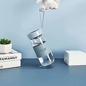 16 oz borosilicate glass water bottle-with sealing cap and Holsters and filters Glass Tea Infuser Bottle- BPA free,Apply to Mountaineering,Go To School,Reusable Portable Glass Bottle (Green)