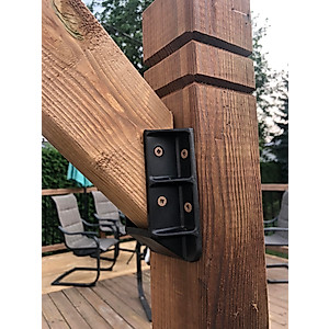 Fence & Deck Rite stair railing hangers, fits standard 2X 4 railings (actual 1 ½” x 3 ½”) Reinforced black polypropylene. 4 sets (8 pcs)