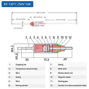 Original Electric Pressure Cookers Thermal Fuses for Instant Pot 3,6,8 Qt DUO/ULTRA/LUX, 185 Celsius Thermal Fuses for Pressure Cooker for PowerXL/Quick Pot/ Y4D-36 Y6D-36 Y8D 36 Y10D-36, 3-Pack