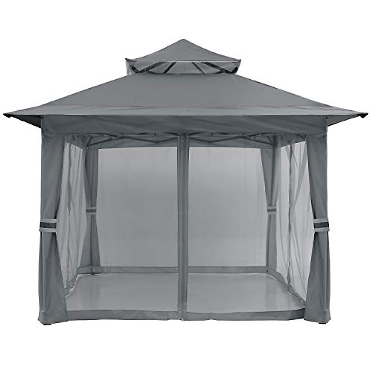 MASTERCANOPY Patio Gazebo Outdoor Pop Up Gazebo with Mesh Walls (13x13 Dark Gray)