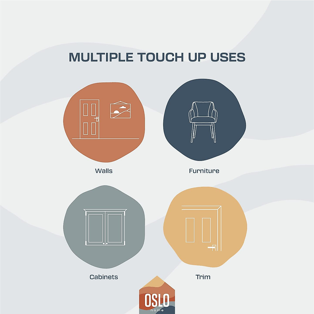 Oslo Home Touch Up Paint, Black, 20ml, Matte, w/brush in bottle, Quick drying, for Home, Kitchen cabinets, Walls