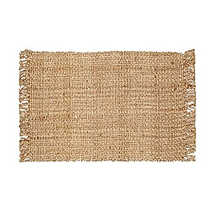 Hausattire Hand Woven Jute Rug, 2'x3' - Natural, Reversible Farmhouse Accent Rugs for Living Room, Kitchen, Bedroom - 24x36 Inches