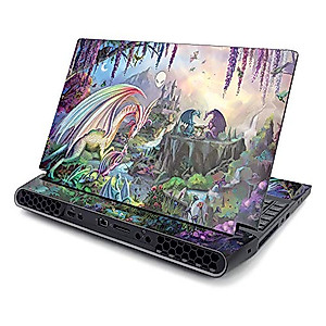 MightySkins Skin for Alienware AREA-51M R2 (2020) - Abstract Black | Protective, Durable, and Unique Vinyl Decal wrap Cover | Easy to Apply, Remove, and Change Styles | Made in The USA