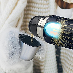 Stainless Steel Leather Vacuum Insulated Mug Jellyfish Thermos Water Bottle for Hot and Cold Drinks Kids Adults 16 Oz